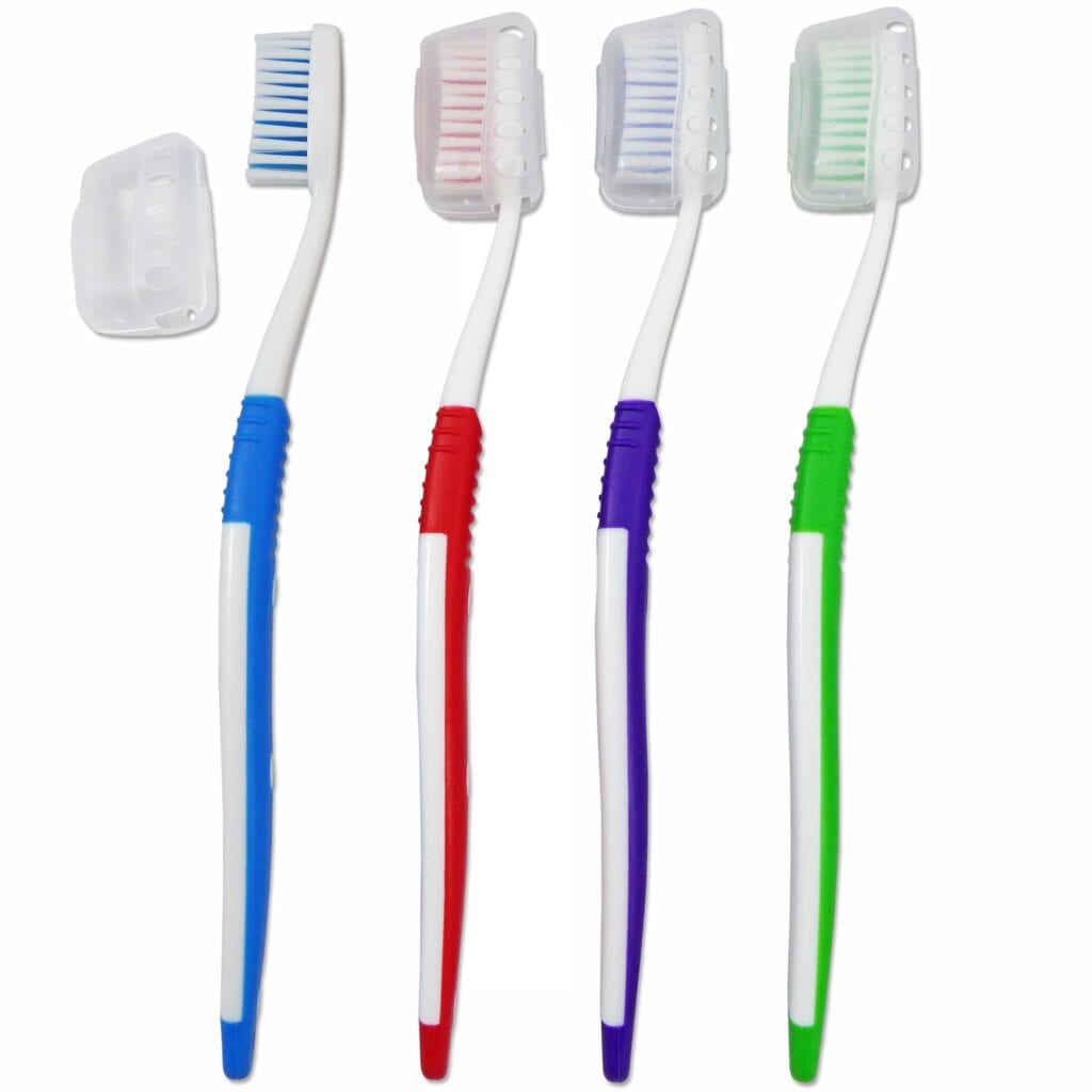 Adult Toothbrushes with Covers ~ 4 Brushes - Dental Aesthetics
